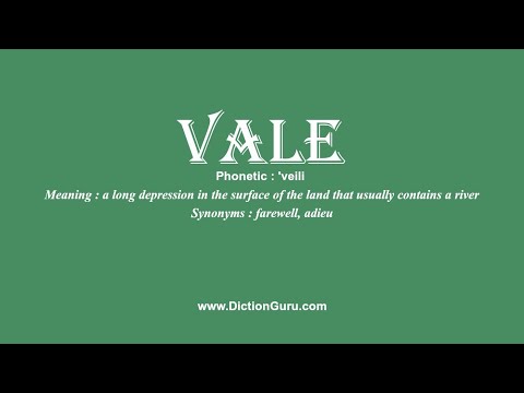 How to Pronounce vale with Meaning, Phonetic, Synonyms and Sentence Examples