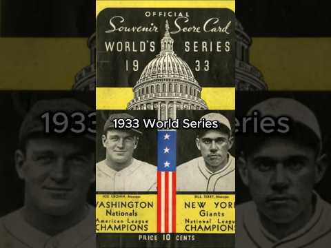The 1933 World Series!