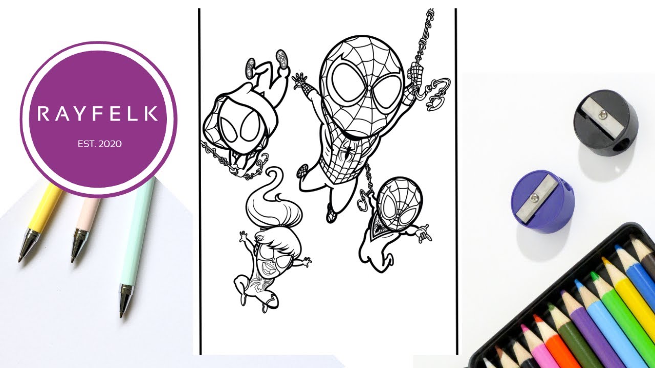 Spidey and his Amazing Friends | Spider-man Coloring Pages | Rayfelk Printable Coloring Pages