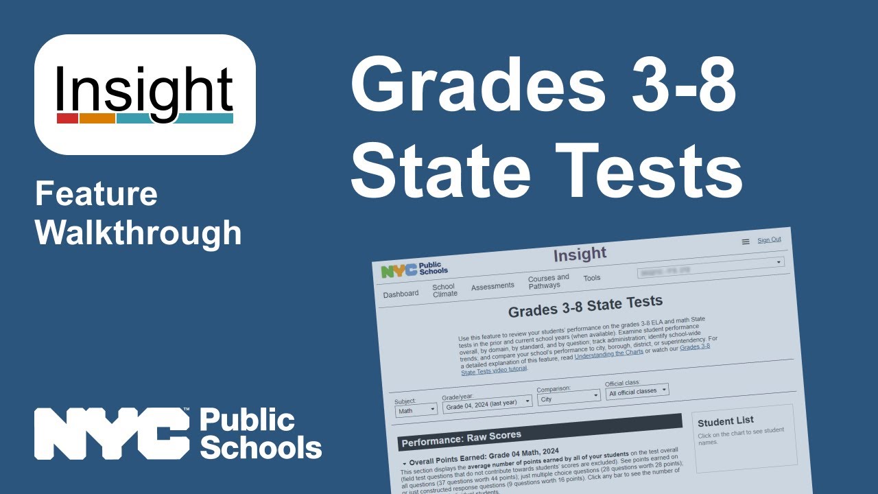 Insight Feature Walkthrough Grades 3 8 State Tests