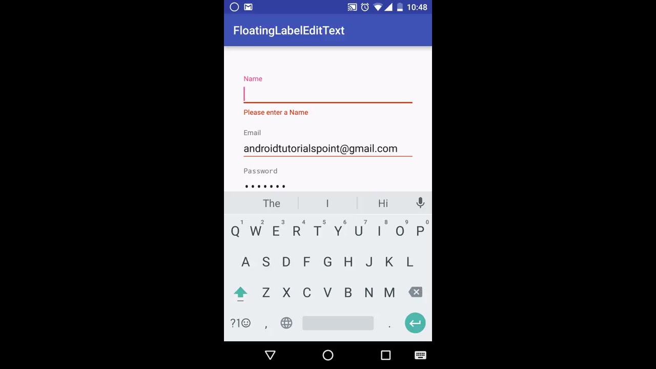 Android Floating Label Edit Text Tutorial