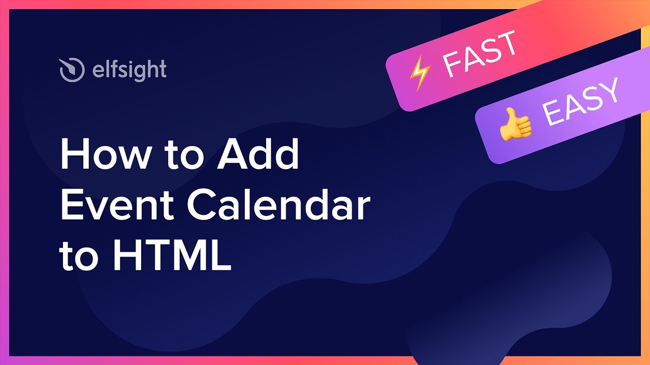 How to Add Event Calendar to HTML
