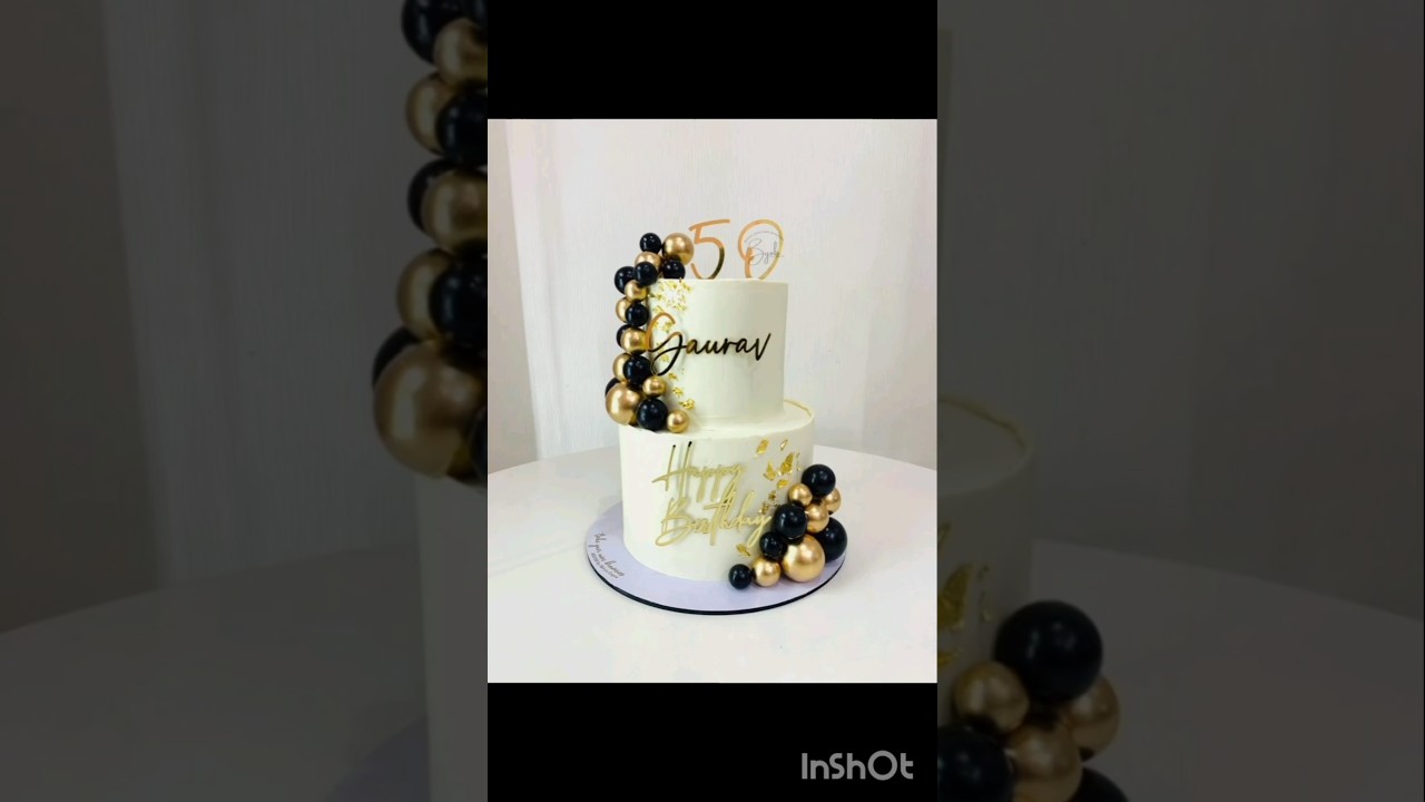 Elegant 50th birthday cake design  for men #cakedecorating #shortsfeed #shortvideo #youtubeshorts