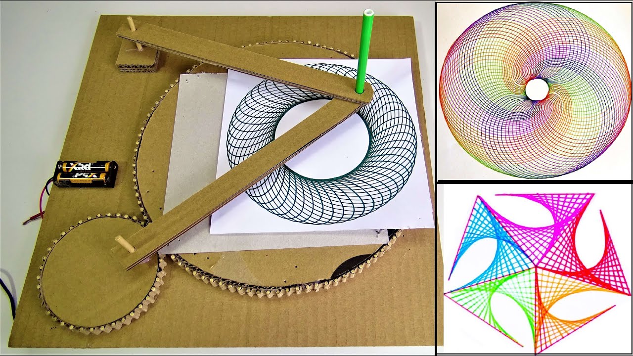 DIY Geometric Automatic Drawing Machine on Carboard