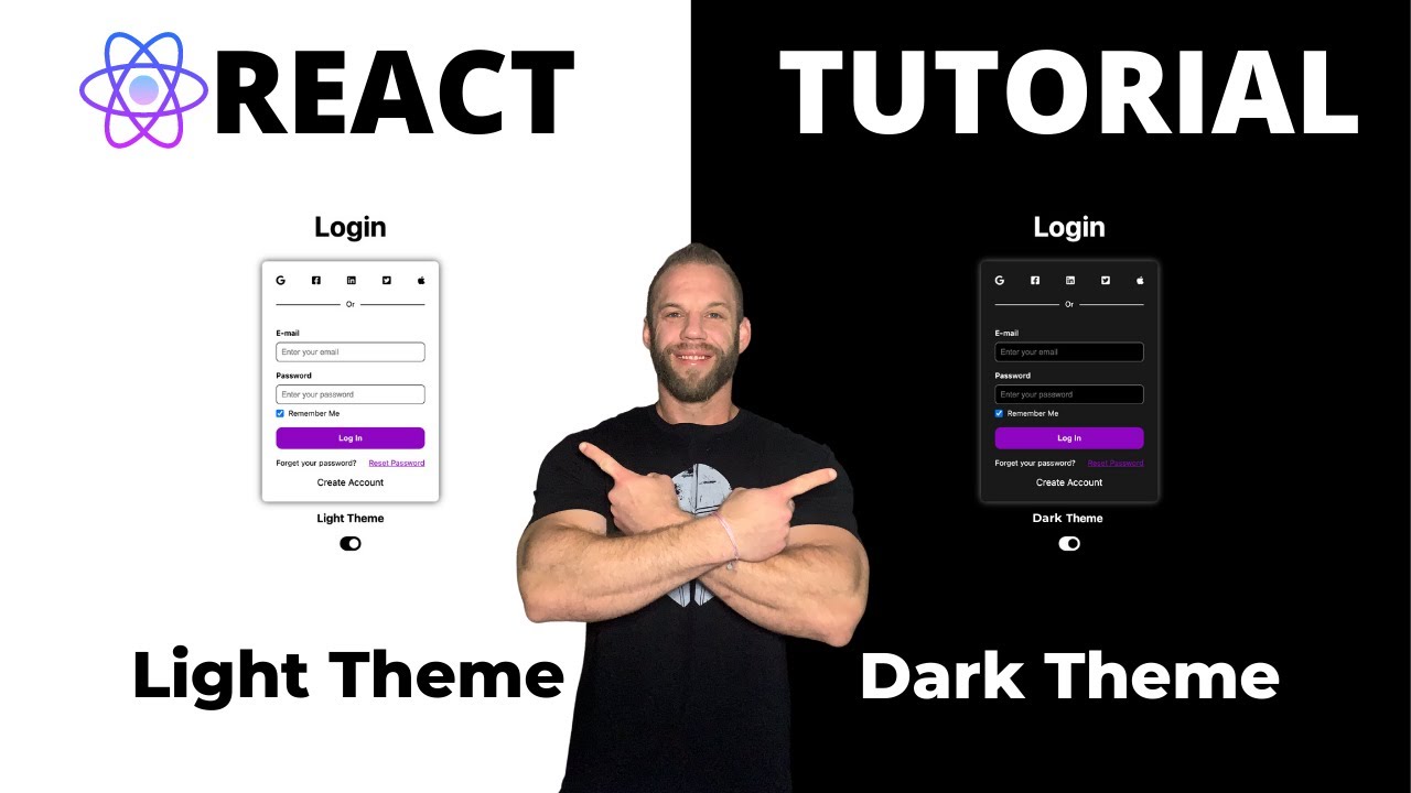 Dark Theme Toggle - React JS - Switch From Light Theme To Dark Theme - Beginner Tutorial