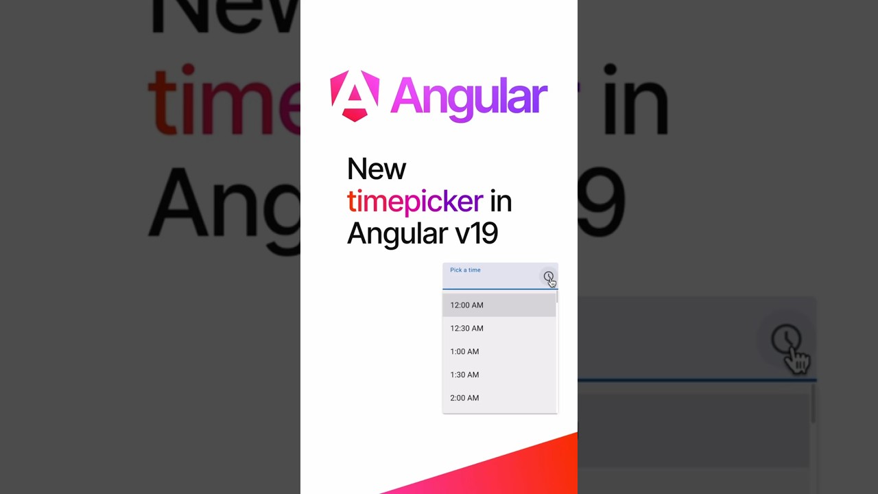 Check out the new timepicker component in Angular v19