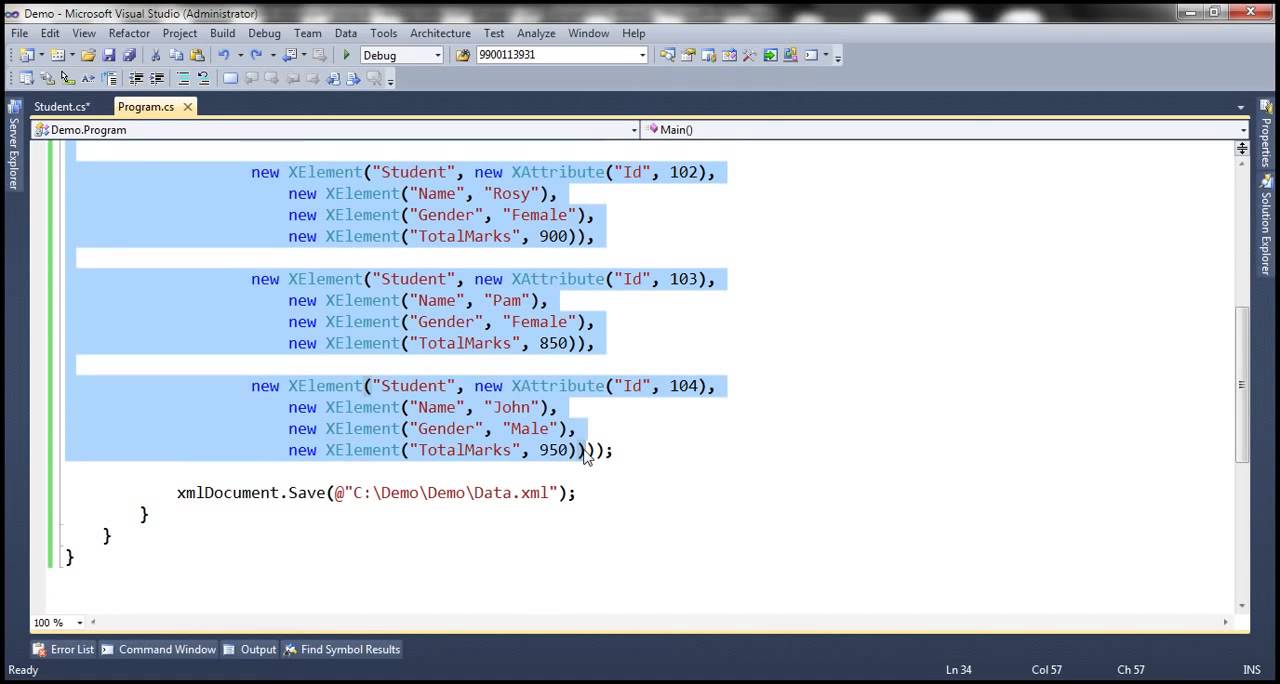 Part 2 Creating an XML document using in memory collection of objects