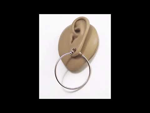 Monet 1 7/8" = 48mm Hoops Clip On Earrings Silver Plated 2mm Tube