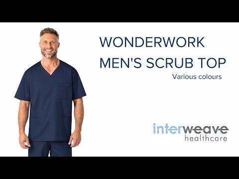 WonderWORK Mens V Neck Scrubs Top