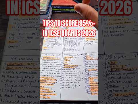 HOW TO SCORE ABOVE 95% IN ICSE 10TH BOARDS #icse #icse2026