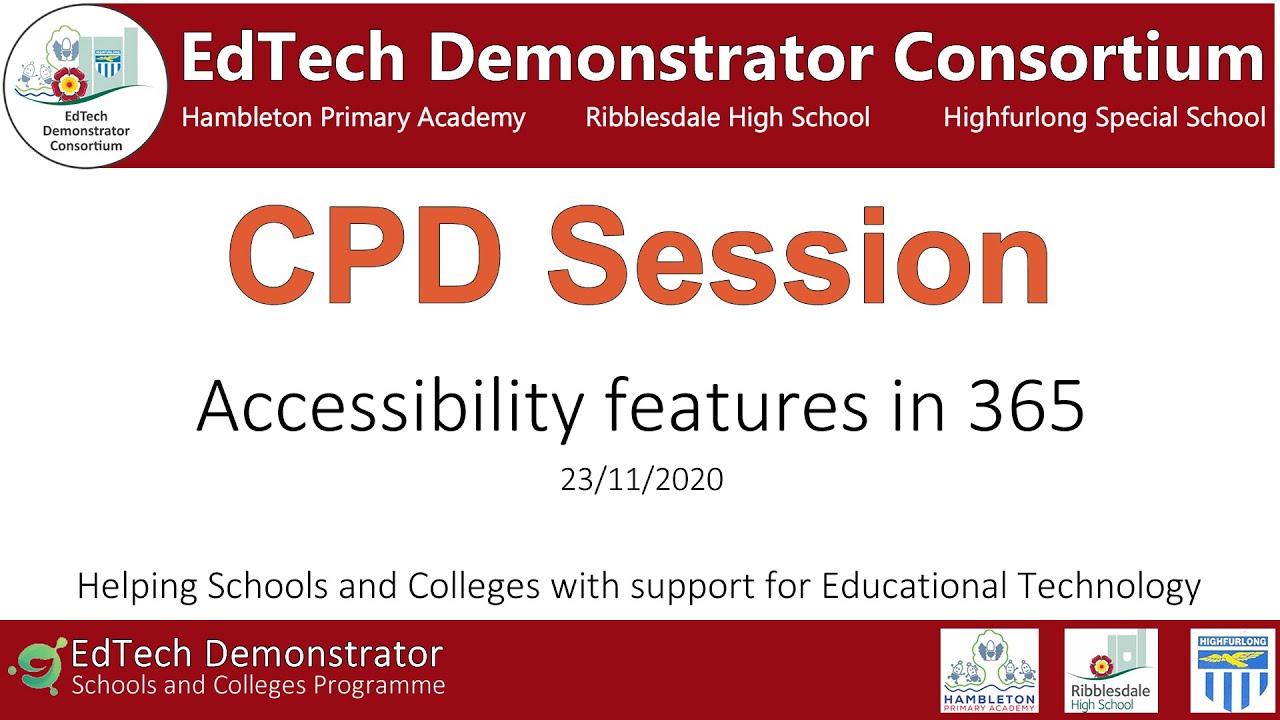CPD   Accessibility features in 365