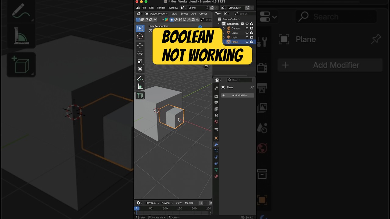 Boolean won't work in blender 3D #boolean #problem #tutorial