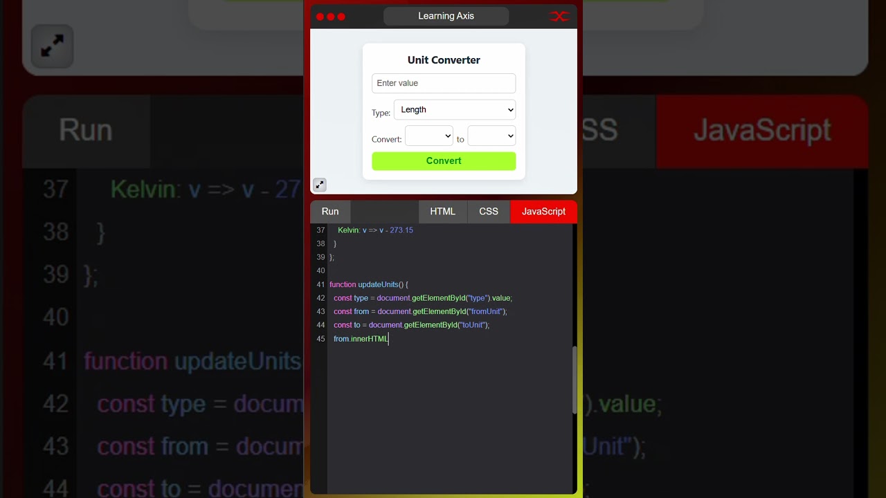 Unit Converter | HTML CSS JavaScript
