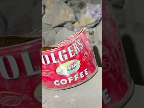 Vintage 1950s era Folgers can found in abandoned mine!