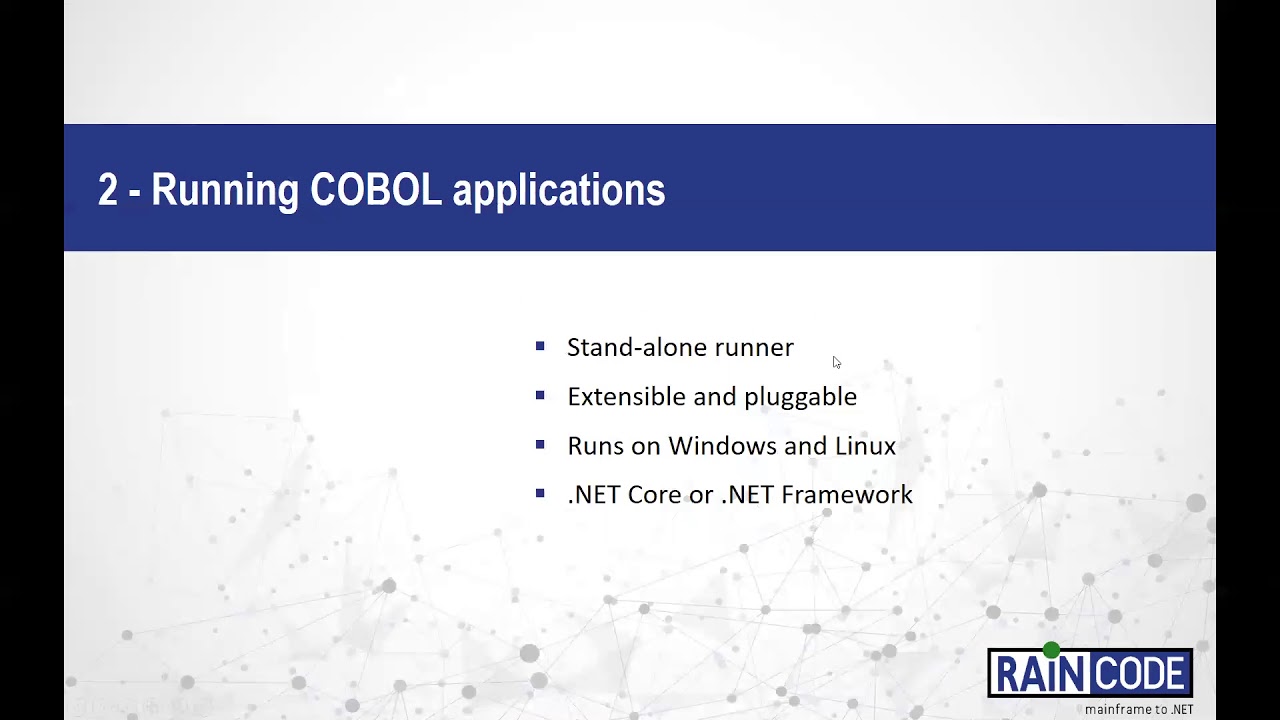Webinar: Raincode COBOL Compiler for .NET Core