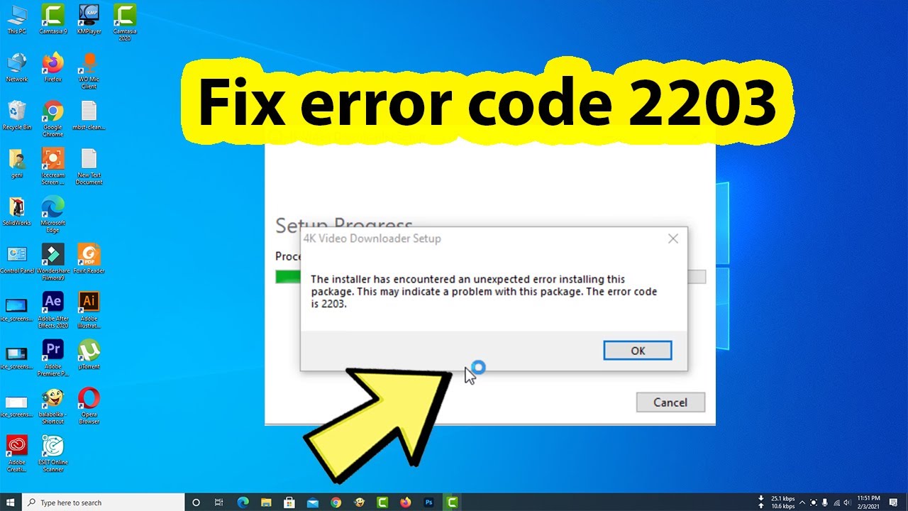 How to fix error 2203 windows 10