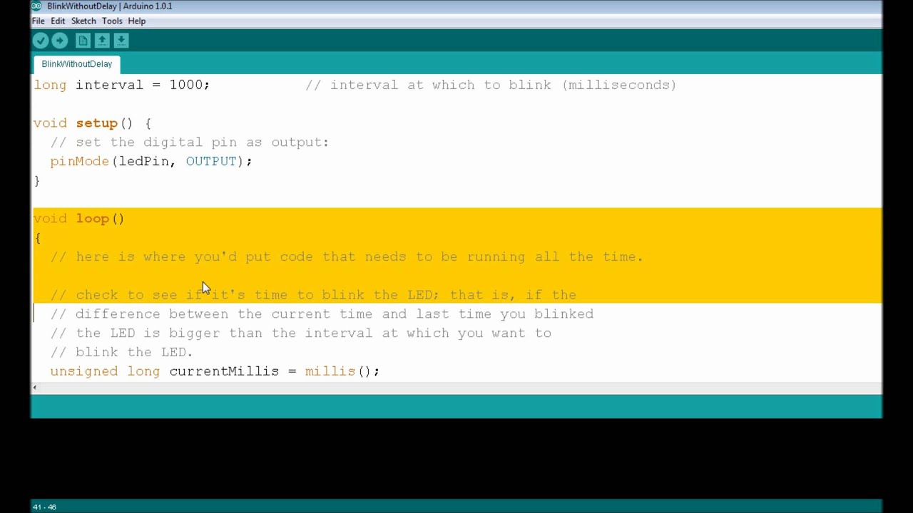 Tutorial 12: Blink an LED without using the delay() function: Arduino Course for Absolute Beginners