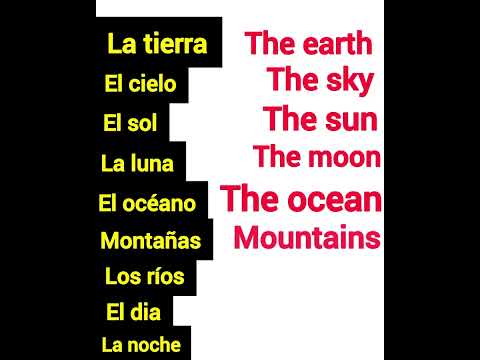 Aprende como se dice éstos nombres en inglés