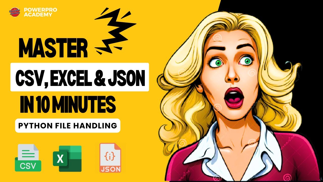 Master CSV, Excel & JSON Files in Python | File Handling in Data Analysis (csv, json, openpyxl)