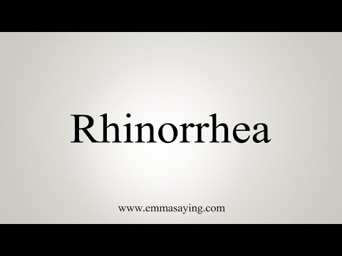How To Say Rhinorrhea