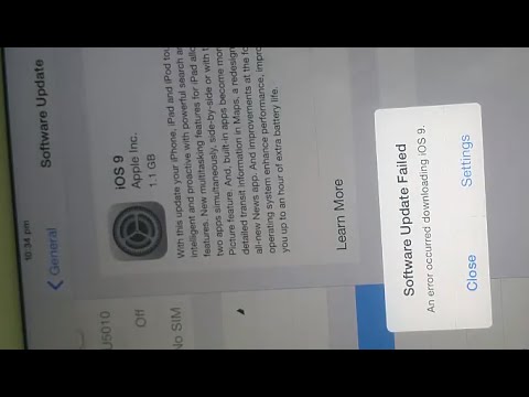 An error occurred downloading iOS 9 - Software Update Failed in iPad Air 2