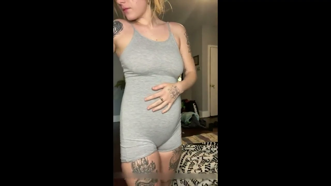 Fat girl belly after stuffing