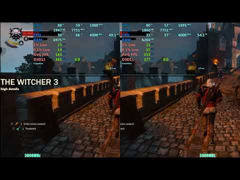 3600 vs. 3000 MHz - Ryzen 3700x RAM speed comparison test