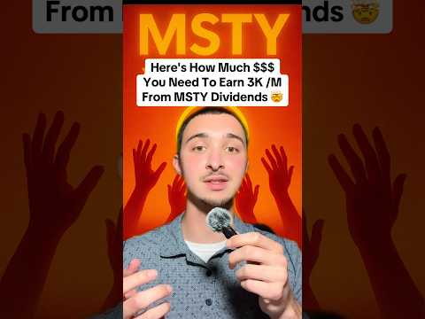 How To Earn 3K /M From MSTY Dividends!