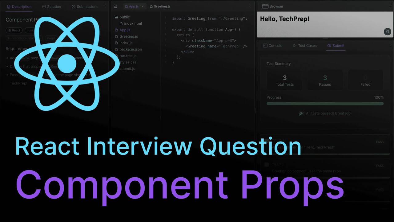 Component Props - React Coding Interview Question