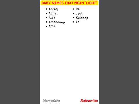 Baby Names That Mean “Light” 🚨👼#shorts #babynames #viral