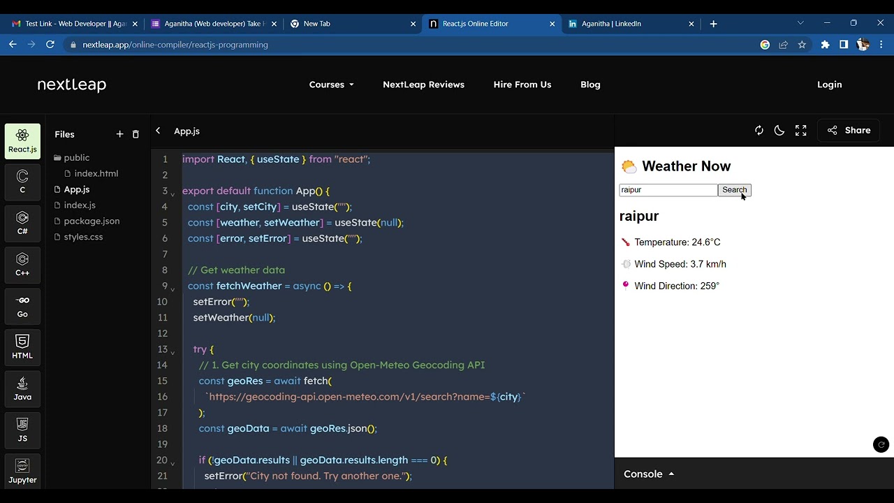 React js Online Editor