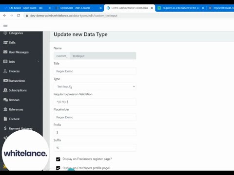 Custom Data: prefix, suffix, placeholder, regex