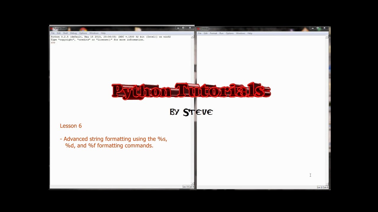 Python Tutorial v3.2.5 Lesson 6 - Advanced String Formatting