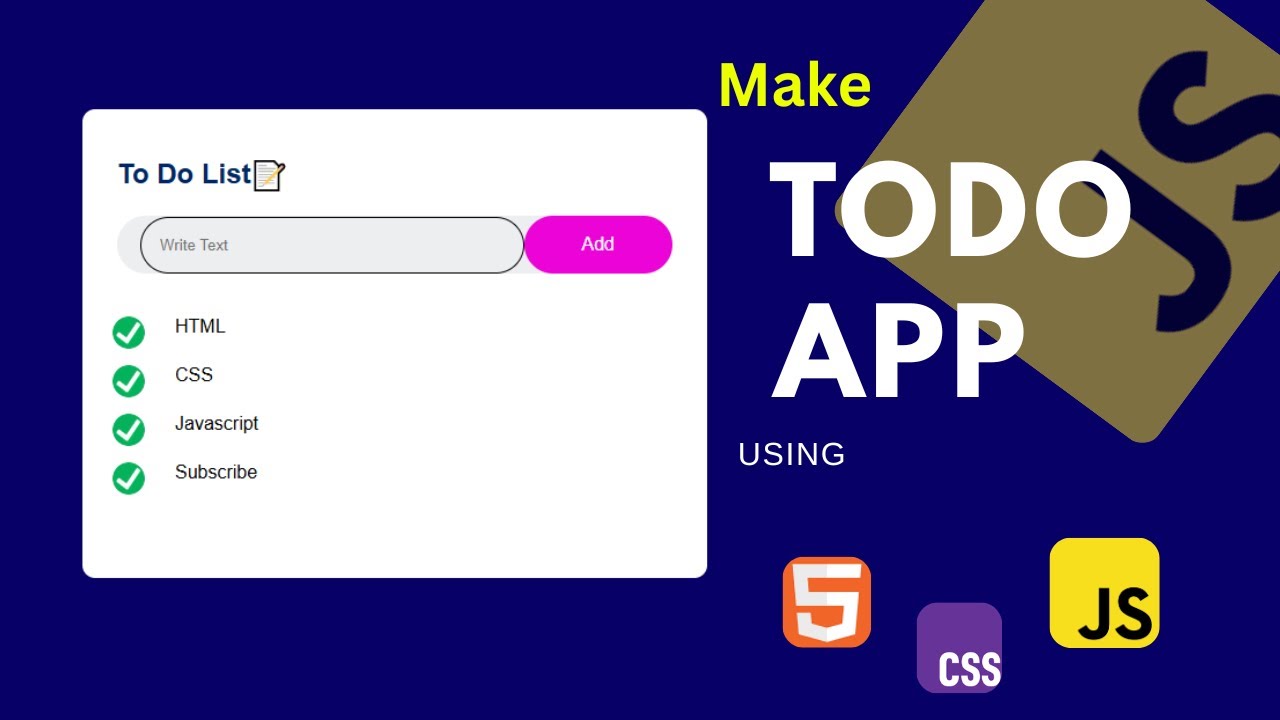 Build  To-Do List App with HTML, CSS & JavaScript | Beginner JavaScript Project Tutorial