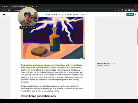 Two new features in Lex! Comments + AI Rewrite