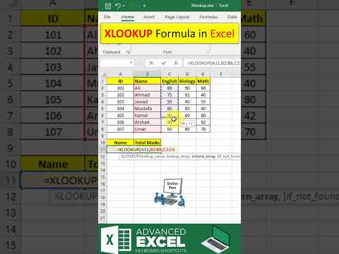 Xlookup Formula in Excel | School Database Analysis in Excel #excel #xlookup #excelformula
