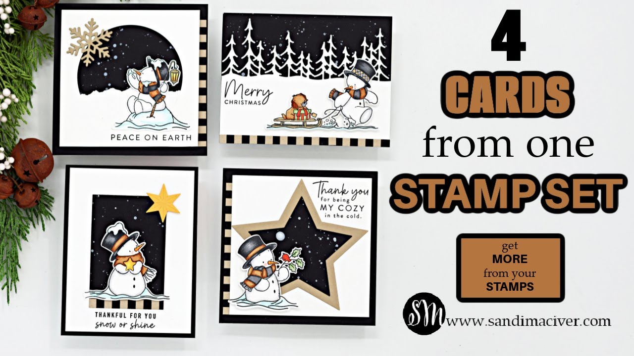 Make 4 Easy Christmas Cards with One Stamp Set | Cardmaking Ideas and Techniques