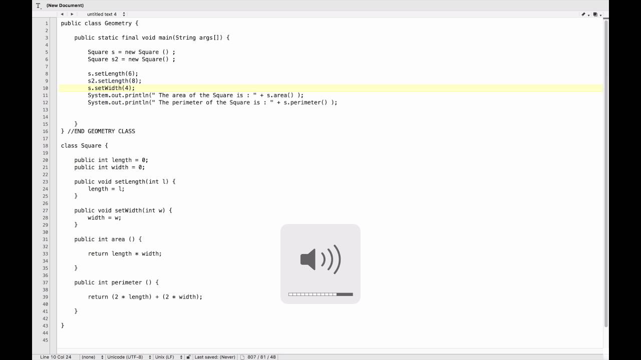 Intro to Java - Module 8 Objects And Classes -Examples