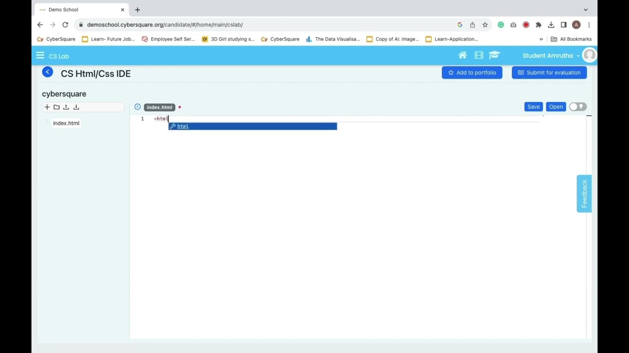 Cyber Square Grade 5 Module 2 - How to access HTML/CSS/JavaScript Editor.