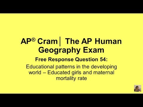AP® Cram│The AP Human Geography│Free Response 54│ Educated girls and the maternal mortality rate