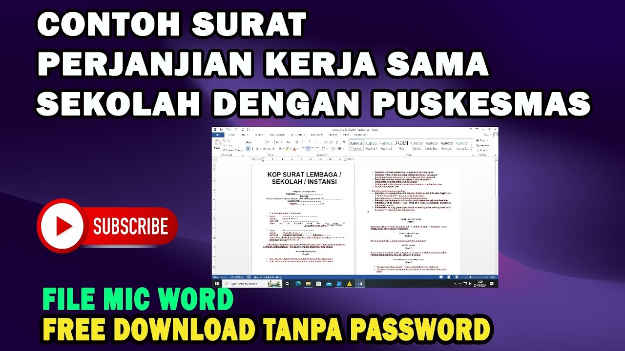 CONTOH MOU SEKOLAH DENGAN PUSKESMAS