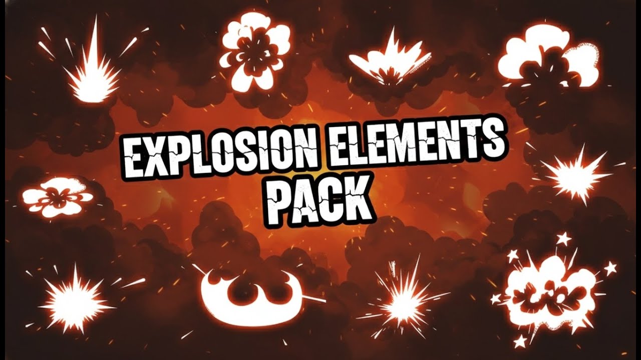 2D Explosion Elements Pack Overlays for Edits!