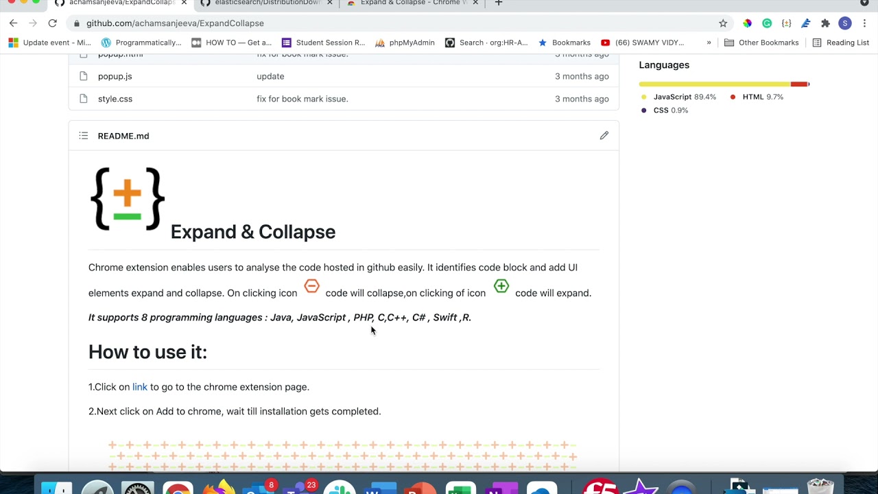 Expand Collapse Github plugin