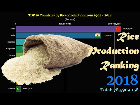 Rice Production Ranking | TOP 10 Country from 1961 to 2018 – Data ...