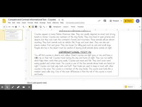 Compare and Contrast Informational Text - Coyotes - Google Slides