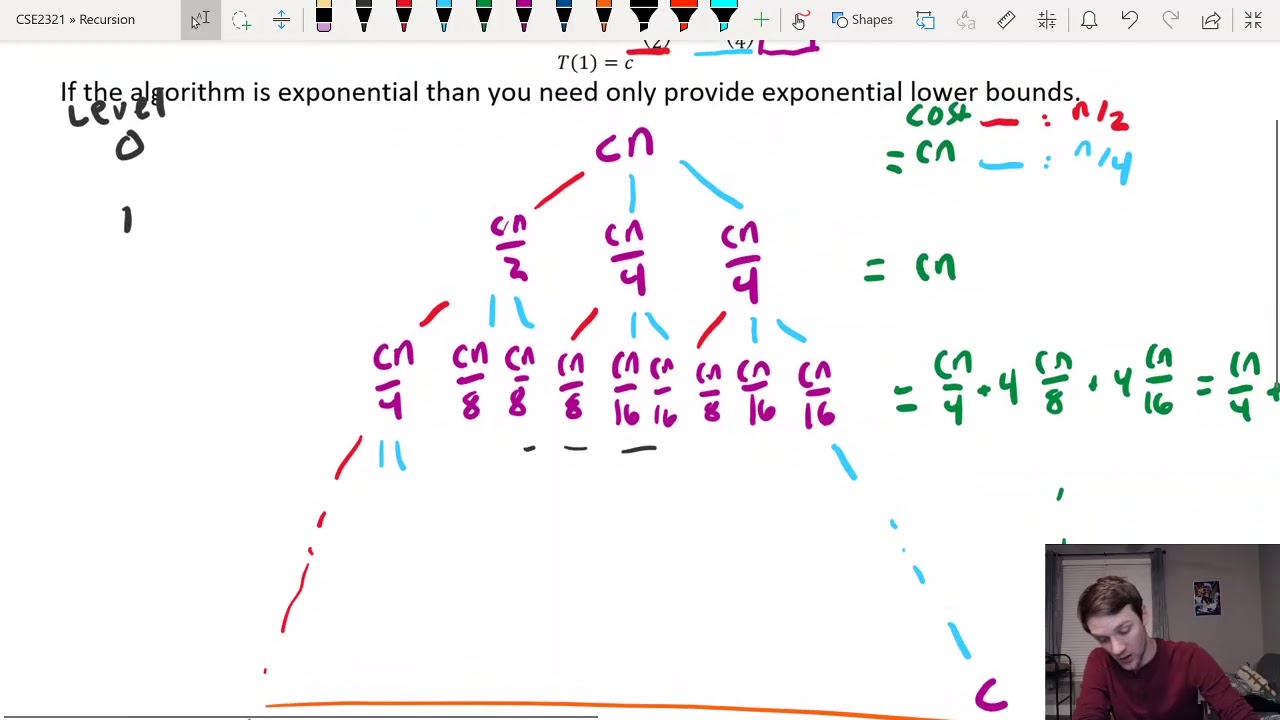Worked recursion tree example 4