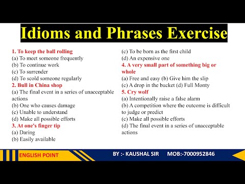 Idioms and Phrases Exercise For All Exams