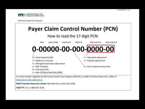 How to read the payer claim control number, or PCN