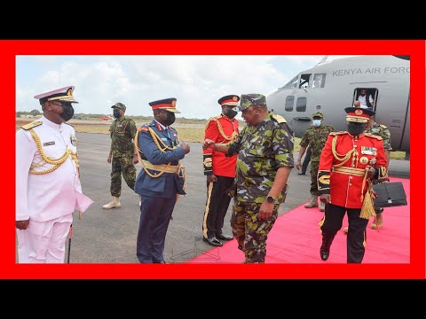 President Uhuru Kenyatta arrival at Kenya Navy Base Manda Bay in Lamu