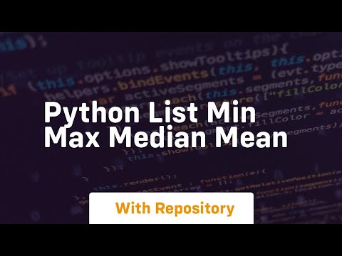 Python list min max median mean